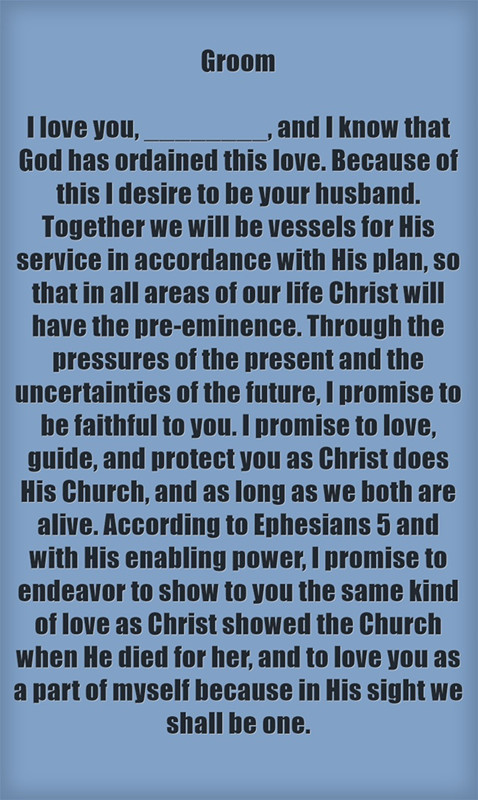 Groom Wedding Vow Template Wedding Vows