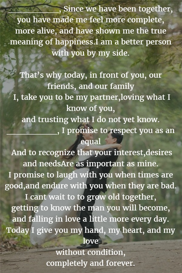 Mens Wedding Vows Template